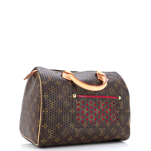 Louis Vuitton Speedy Handbag Perforated Monogram Canvas 30 Brown 2543471