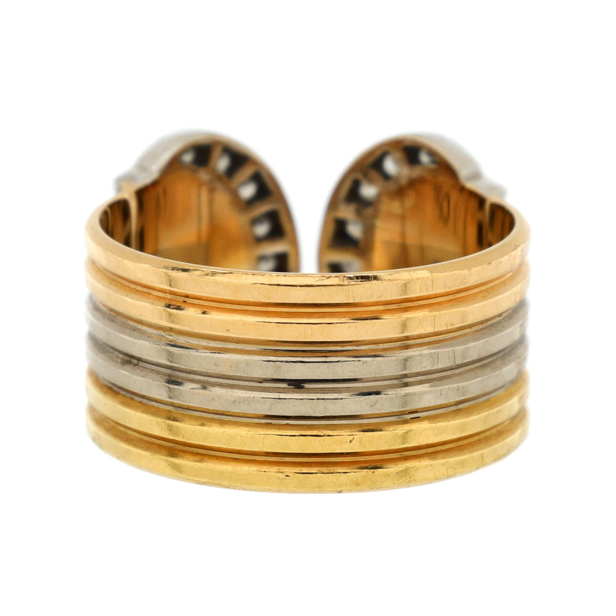 Cartier C de Cartier Ring 18K Tricolor Gold with Diamonds 10mm Tricolor ...