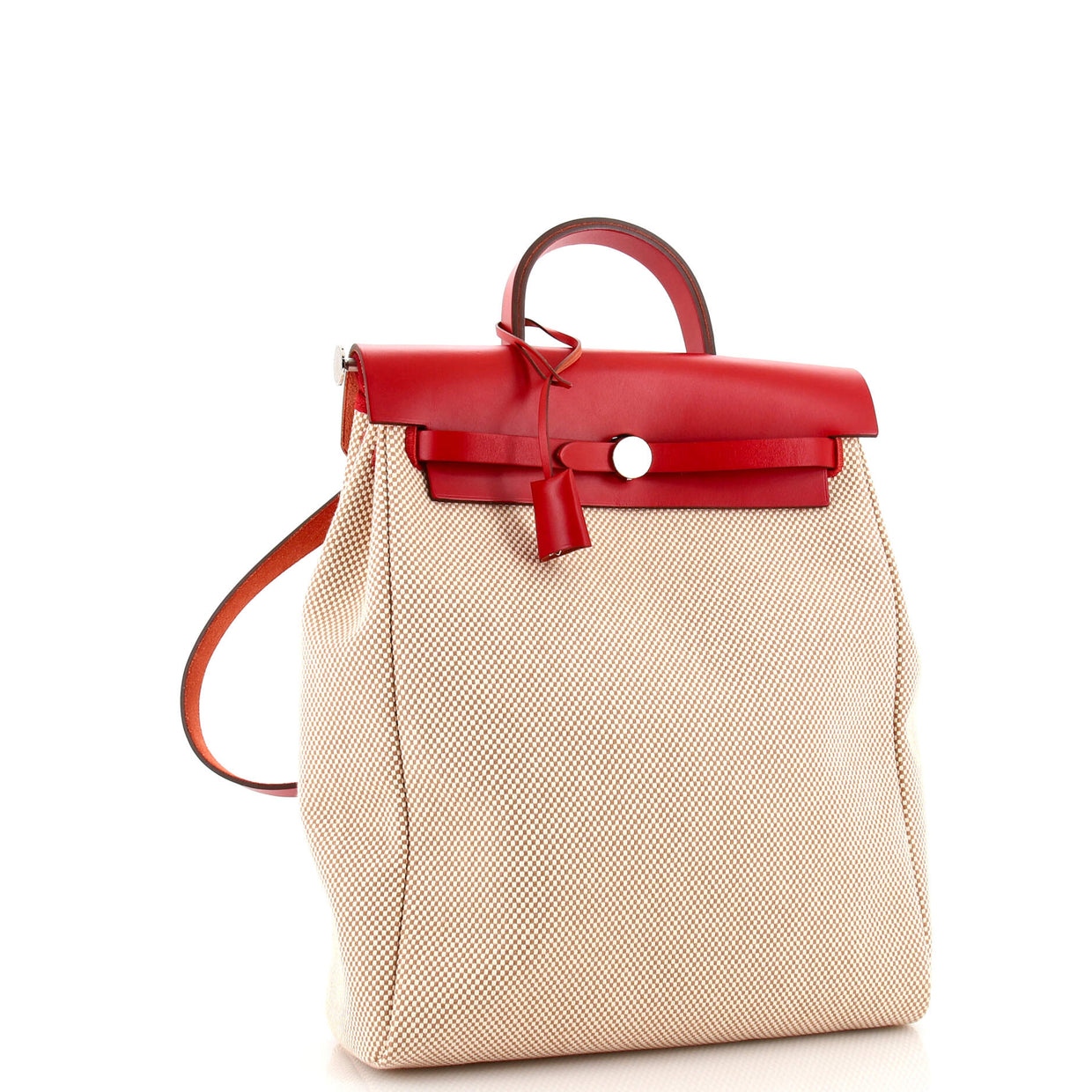 Hermes Herbag A Dos Zip Backpack Toile and Leather Neutral 258411234