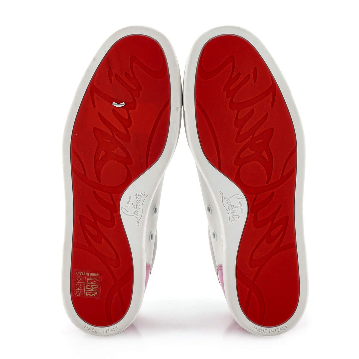 Christian Louboutin Women's Fun Vieira Flat Sneakers Leather White 2626071