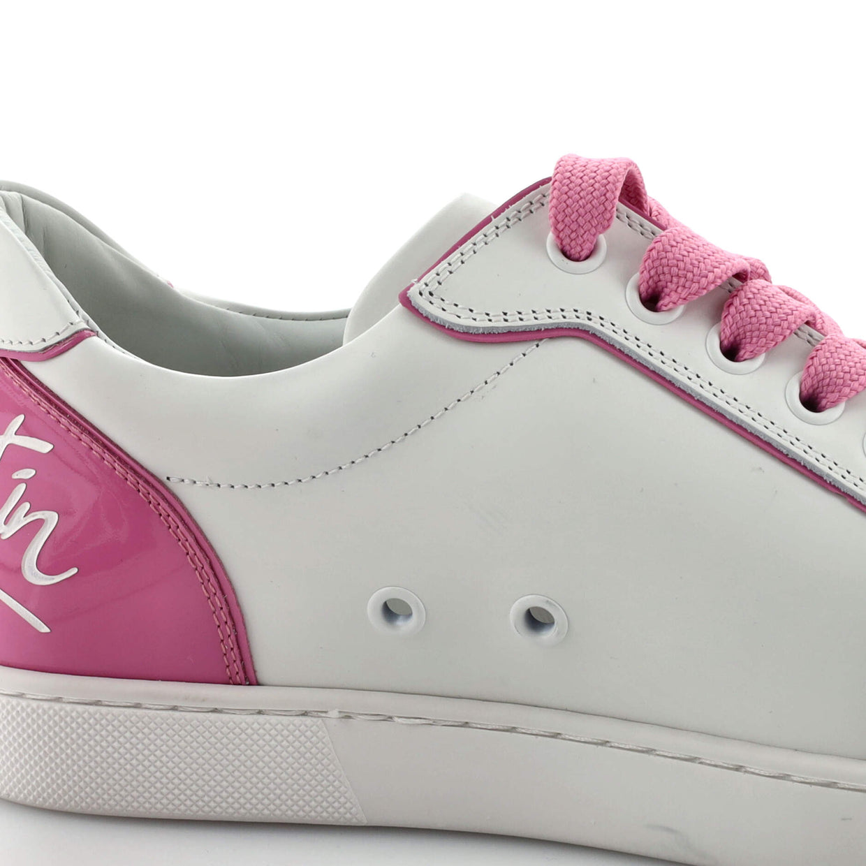 Christian Louboutin Women's Fun Vieira Flat Sneakers Leather White 2626071