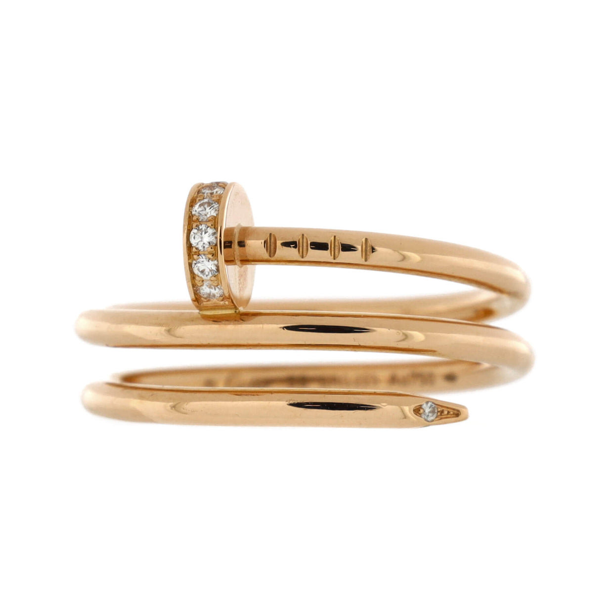 Cartier Juste un Clou Double Ring 18K Rose Gold and Diamonds Small Rose ...