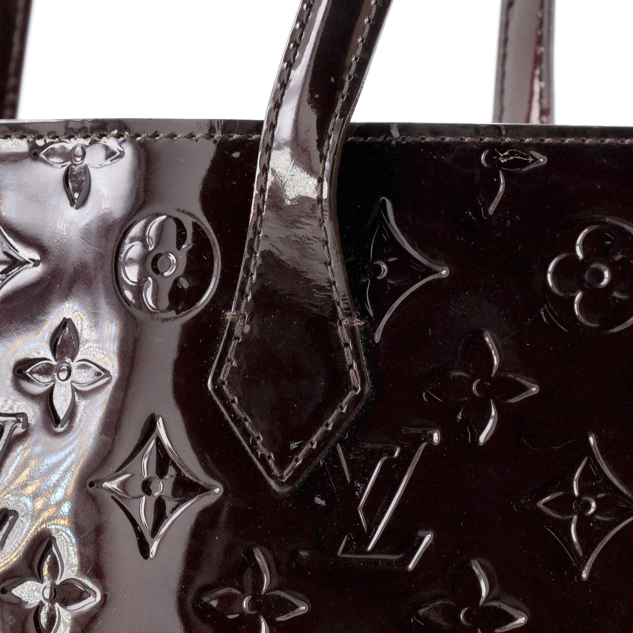 Louis Vuitton Wilshire Handbag Monogram Vernis MM Red 26296823