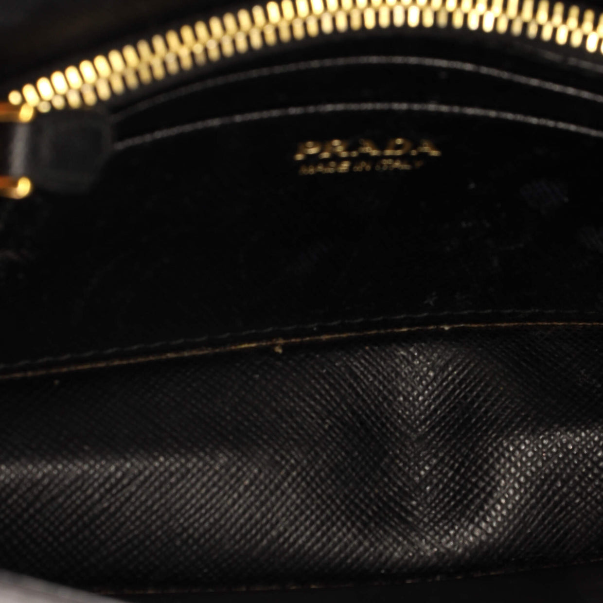 Prada Wristlet Wallet on Chain Saffiano Leather Mini Black 2643291