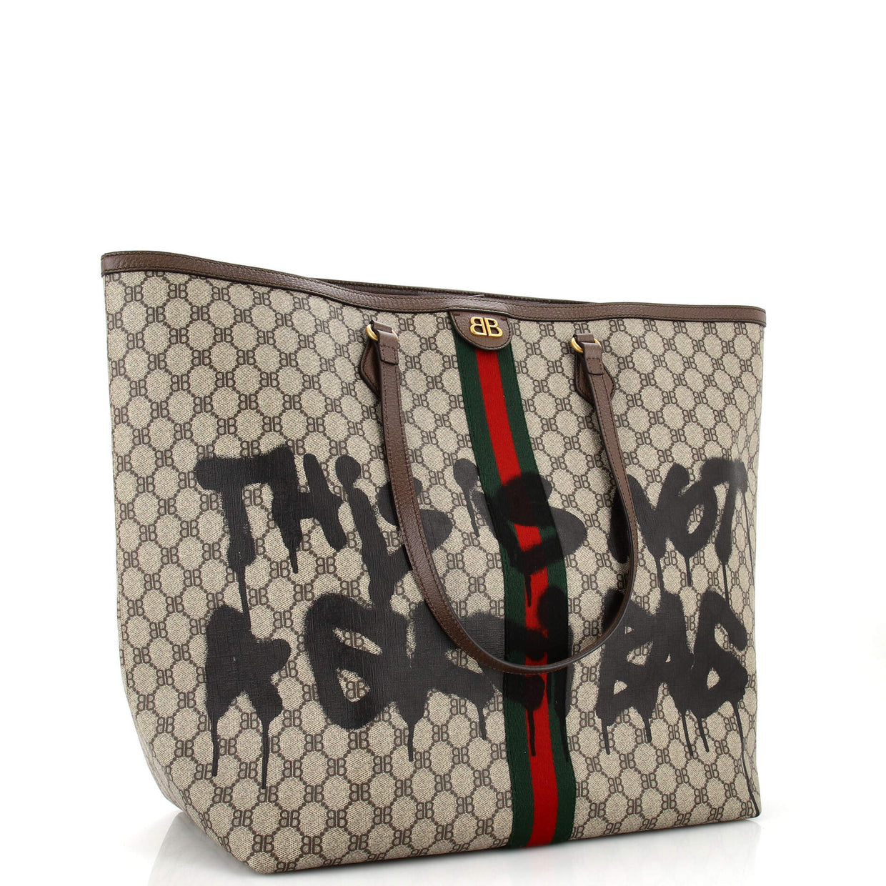 Balenciaga x Gucci The Hacker Project Tote Graffiti BB Coated Canvas ...