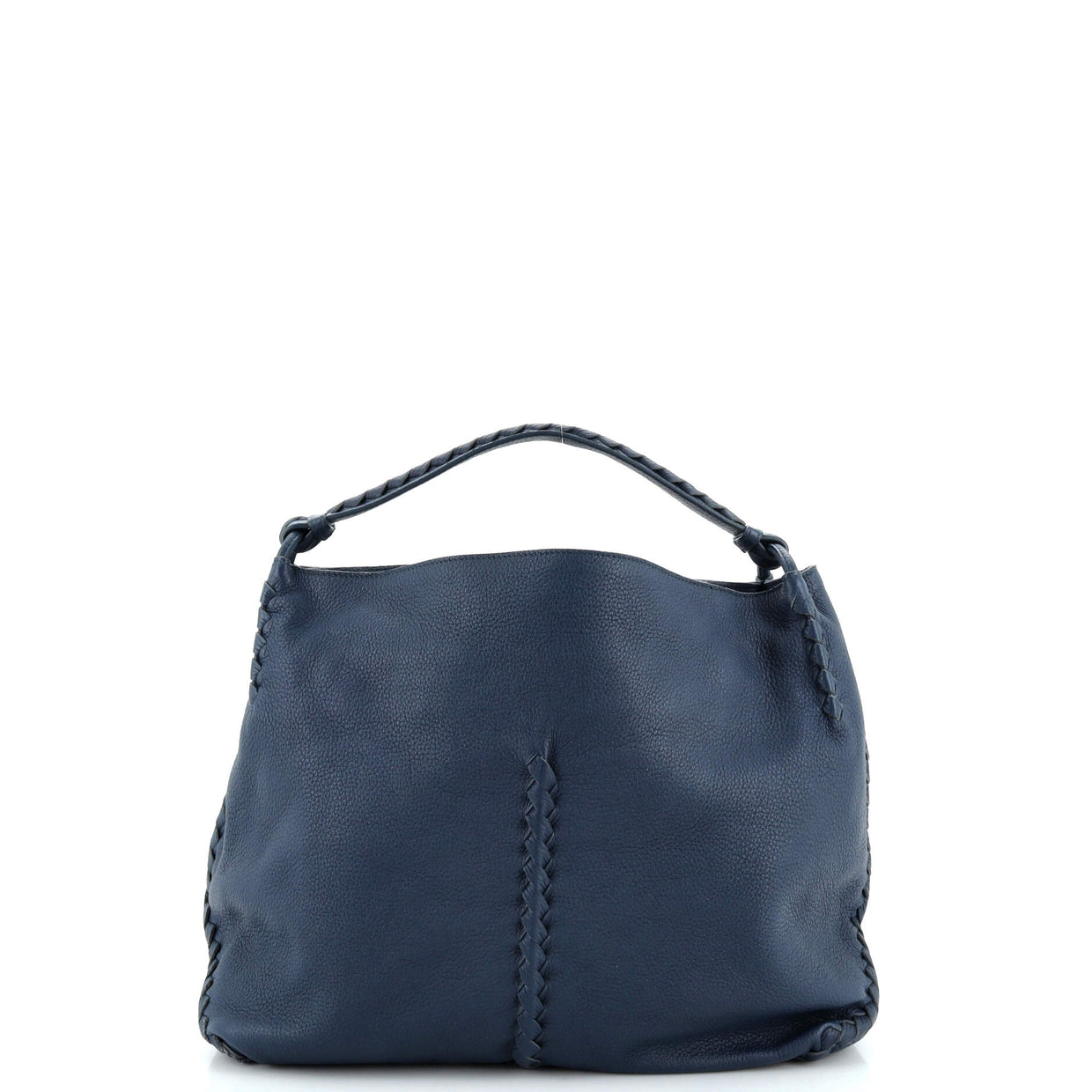 Bottega Veneta Open Hobo Cervo with Intrecciato Detail Medium Blue 2668591