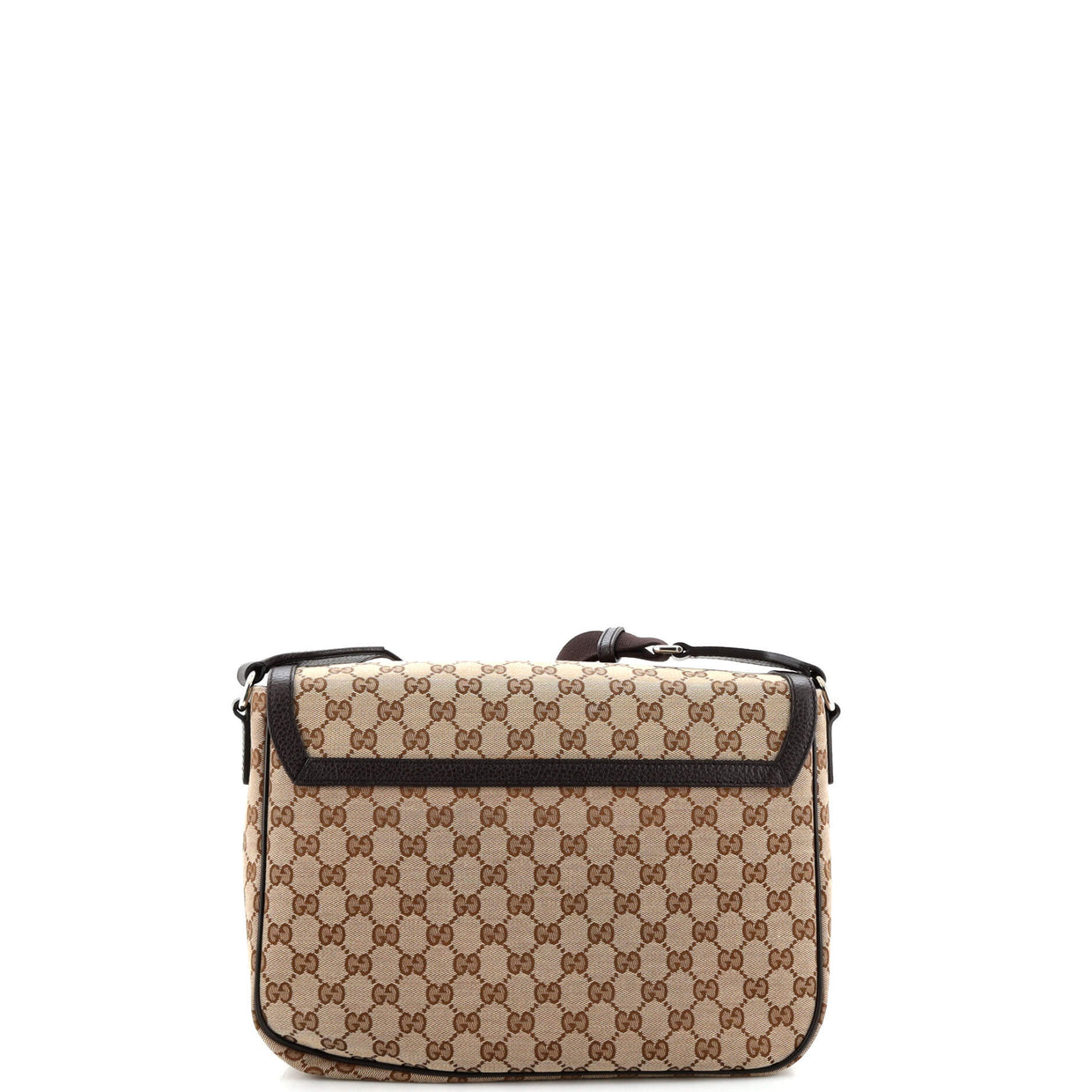 Gucci Flap Messenger Bag GG Canvas Large Brown 2682691