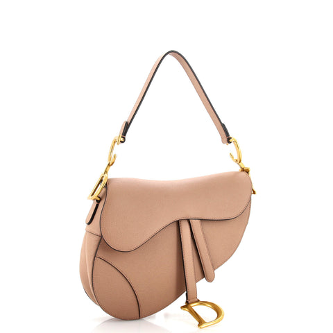 Christian Dior Saddle Handbag Leather Medium Neutral 2691941