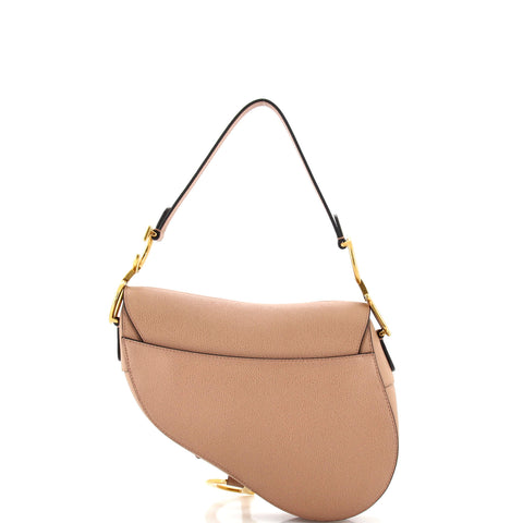 Christian Dior Saddle Handbag Leather Medium Neutral 2691941