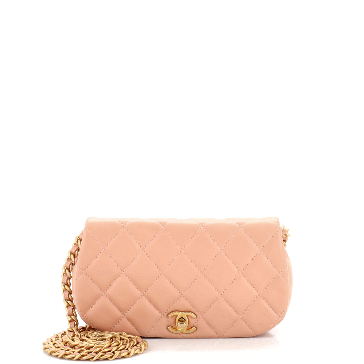 Chanel Coco Mail Clutch with Chain Quilted Calfskin Neutral 26964677