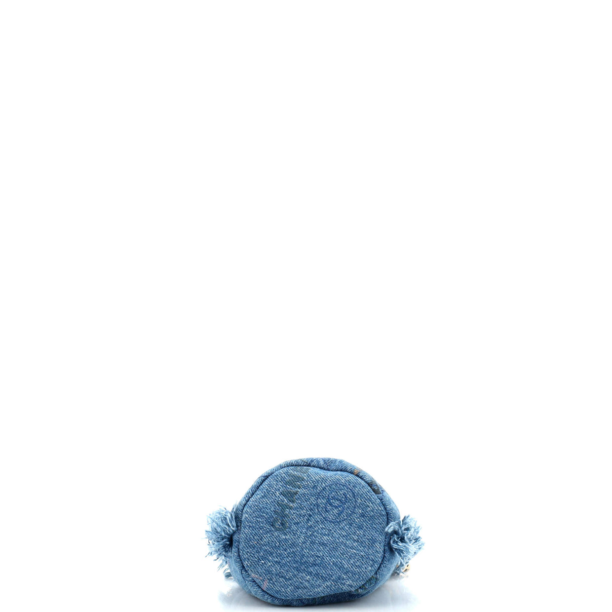 Chanel Denim Mood Chain Bucket Bag Logo Printed Quilted Fringe Denim ...