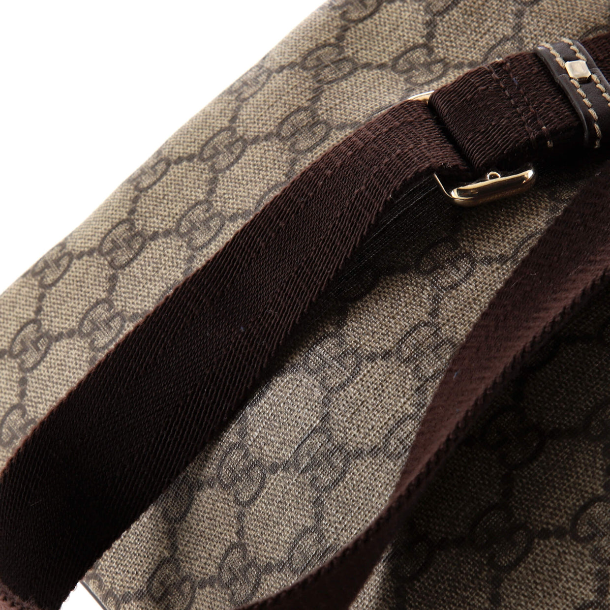 Gucci Zip Top Messenger Bag GG Coated Canvas Small Brown 2707163