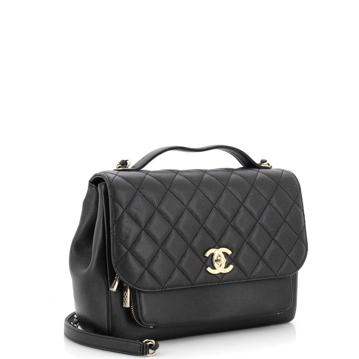 Chanel Business Affinity Flap Bag Quilted Caviar Large Black 2704901