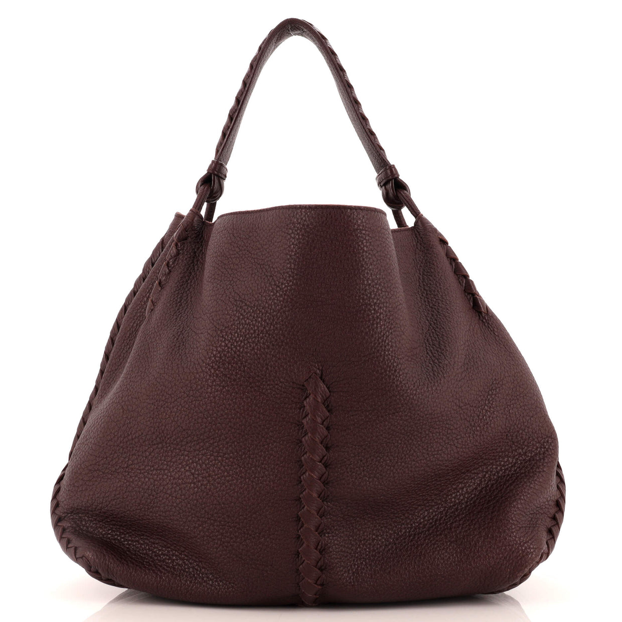 Bottega Veneta Open Hobo Cervo with Intrecciato Detail Medium Red 2732181