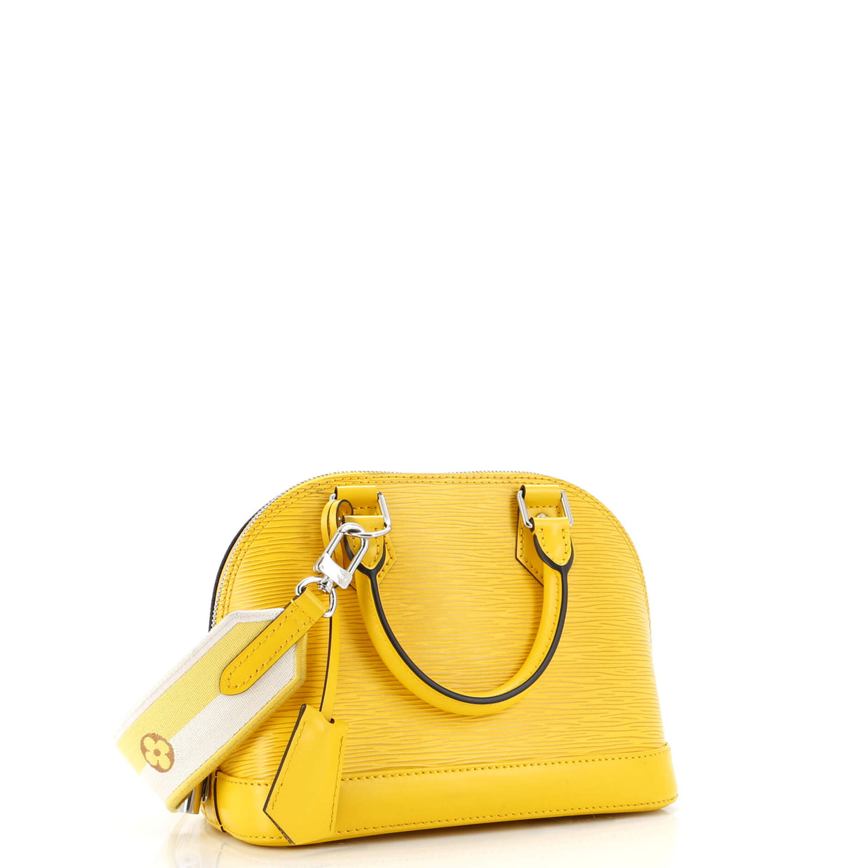 Louis Vuitton Alma Handbag Epi Leather with Logo Jacquard Strap BB ...