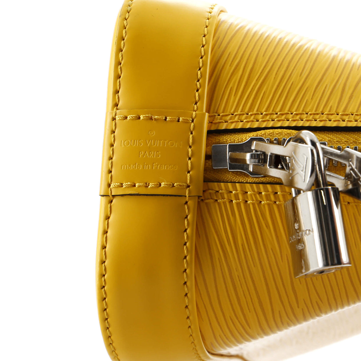 Louis Vuitton Alma Handbag Epi Leather with Logo Jacquard Strap BB ...