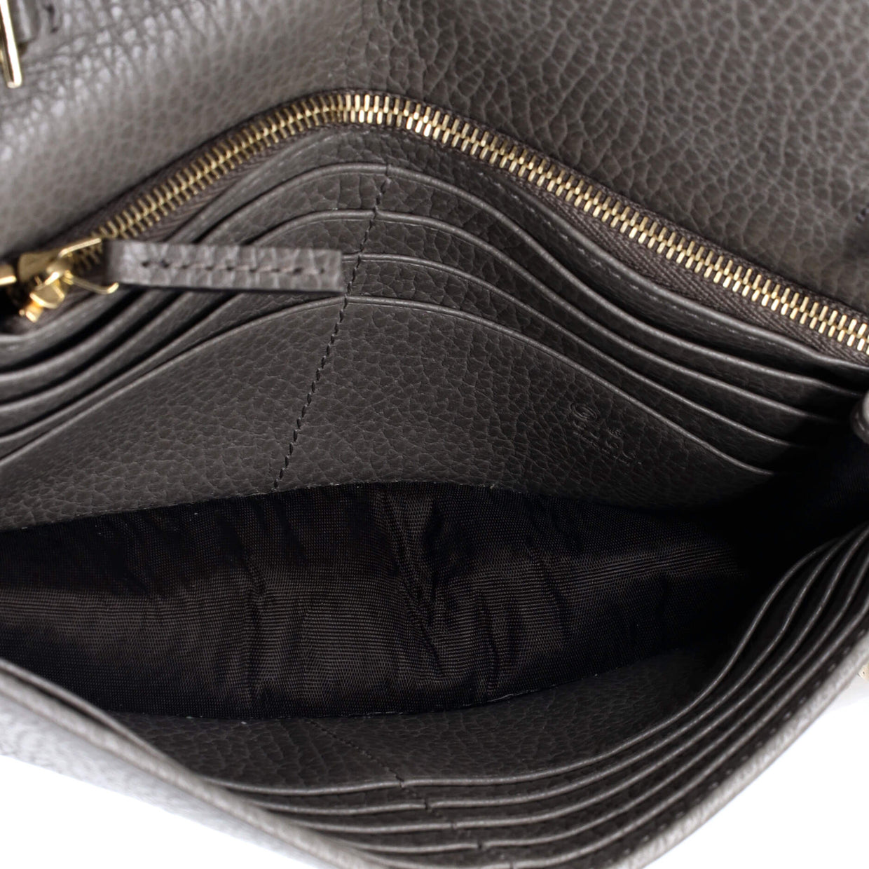 Gucci Interlocking Wallet on Chain Leather Gray 2813052