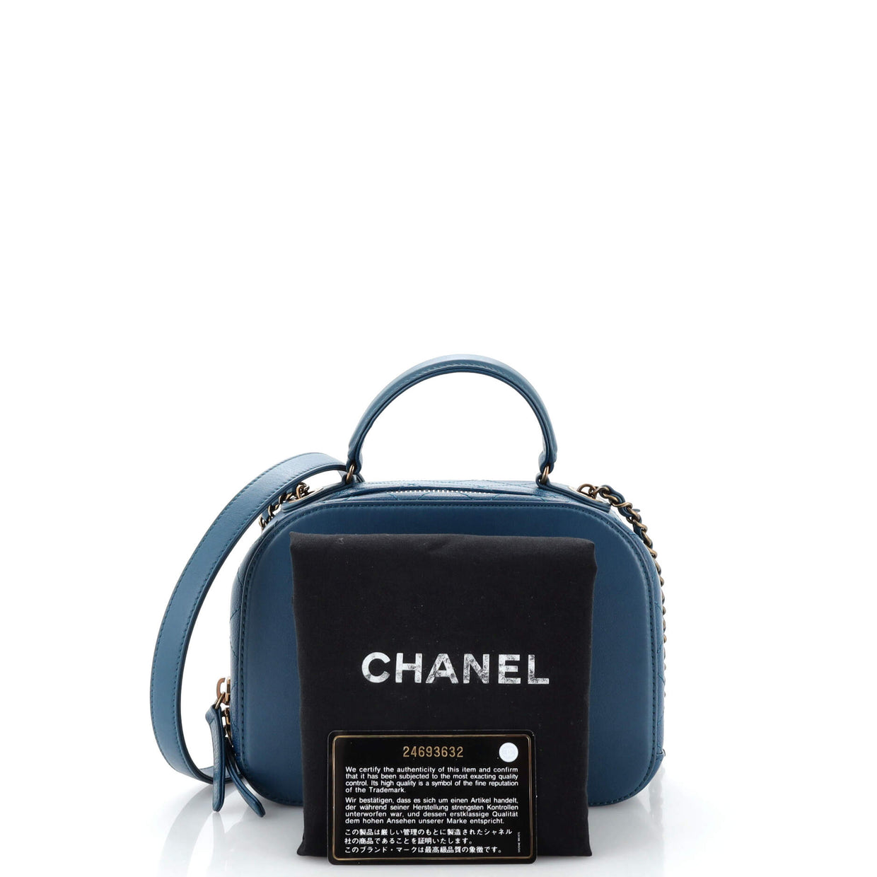 Chanel Coco Curve Vanity Case Calfskin and Quilted Goatskin Small Blue ...