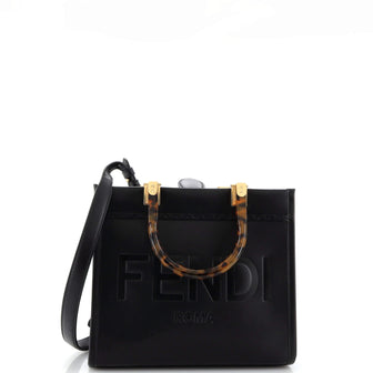 Fendi Sunshine Shopper Tote Leather Small Black 28243026