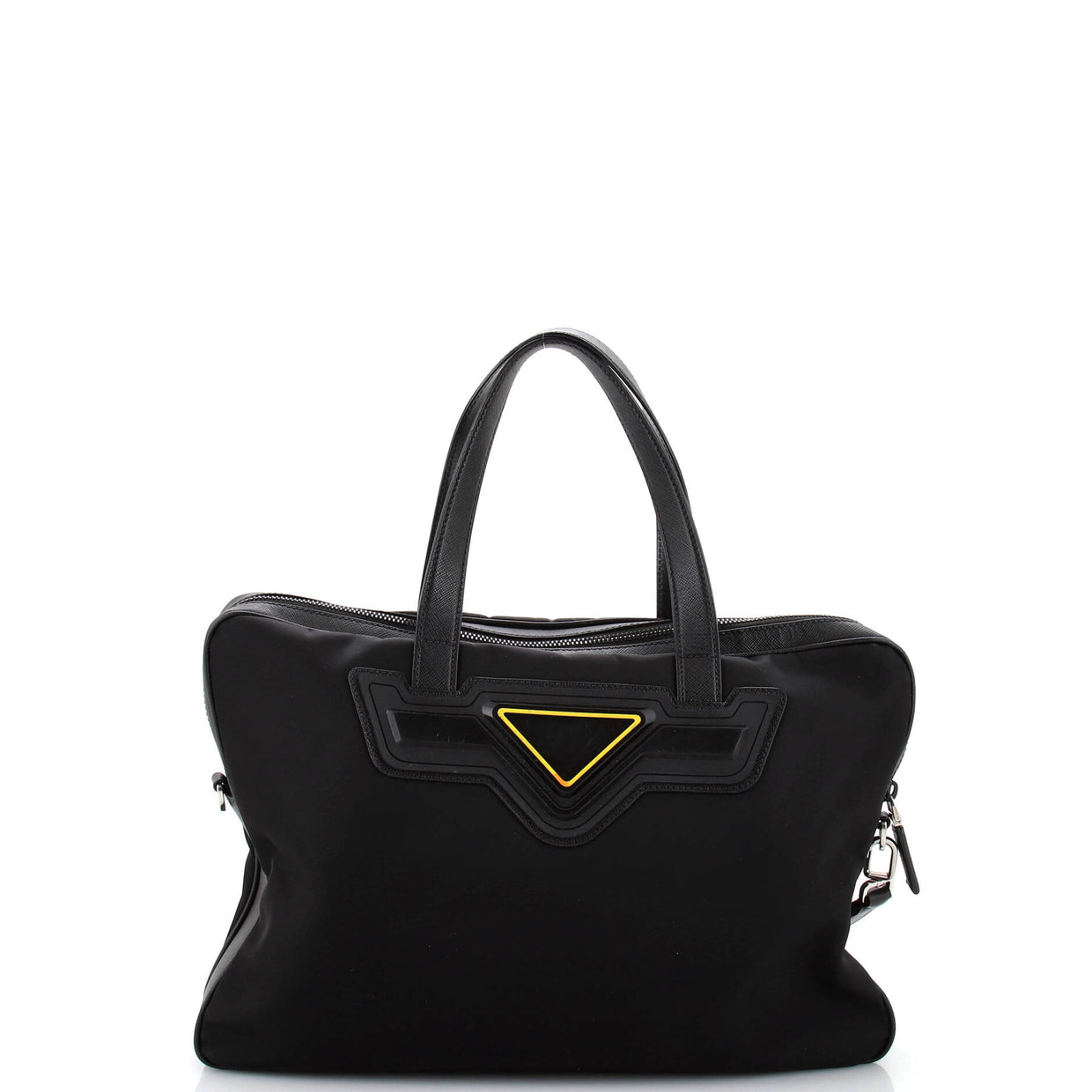 Prada Triangle Convertible Briefcase Bag Re-Nylon Large Black 28548741