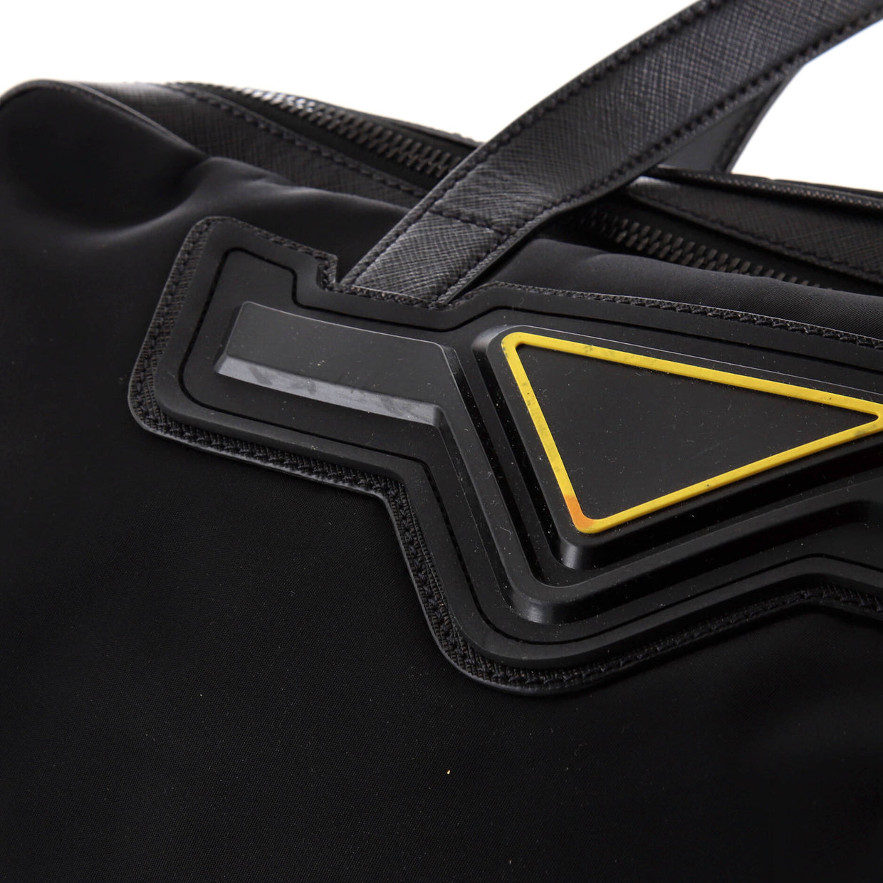 Prada Triangle Convertible Briefcase Bag Re-Nylon Large Black 28548741