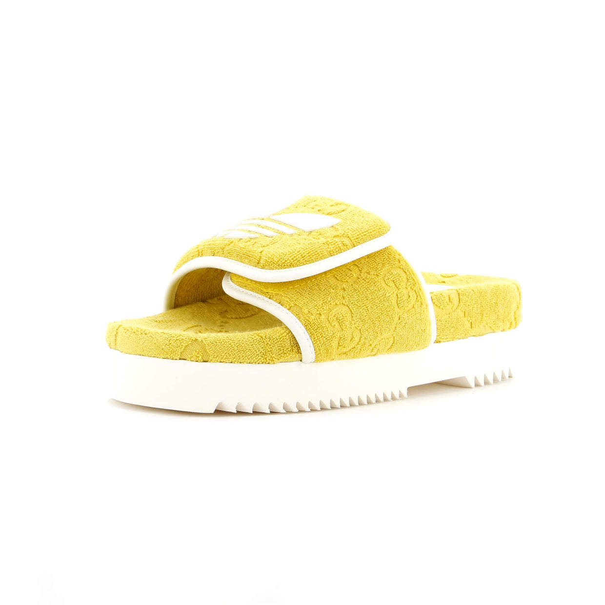 Gucci x Adidas Women's Platform Slide Sandals Terry Cloth Yellow 2858261