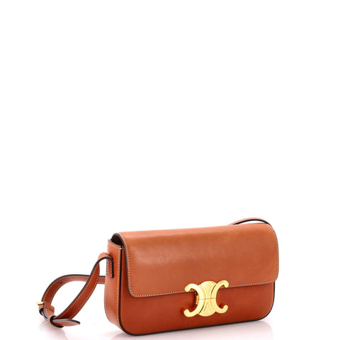 Celine Triomphe East-West Shoulder Bag Smooth Calfskin Brown 2862941