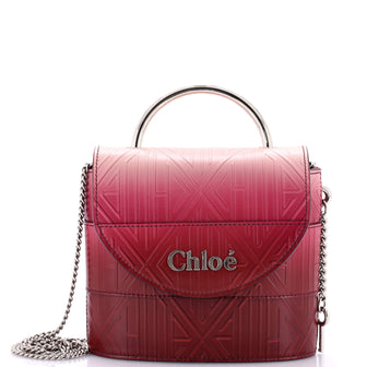 Chloe Aby Lock Bag Embossed Leather Small Pink 288694257