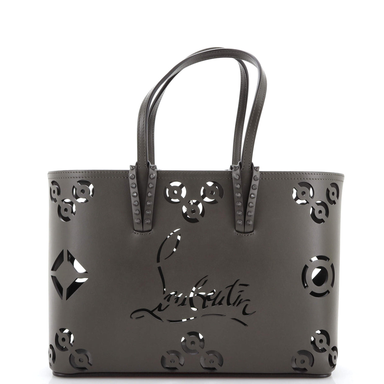 Christian Louboutin Cabata East West Tote Perforated Leather Small Gray ...
