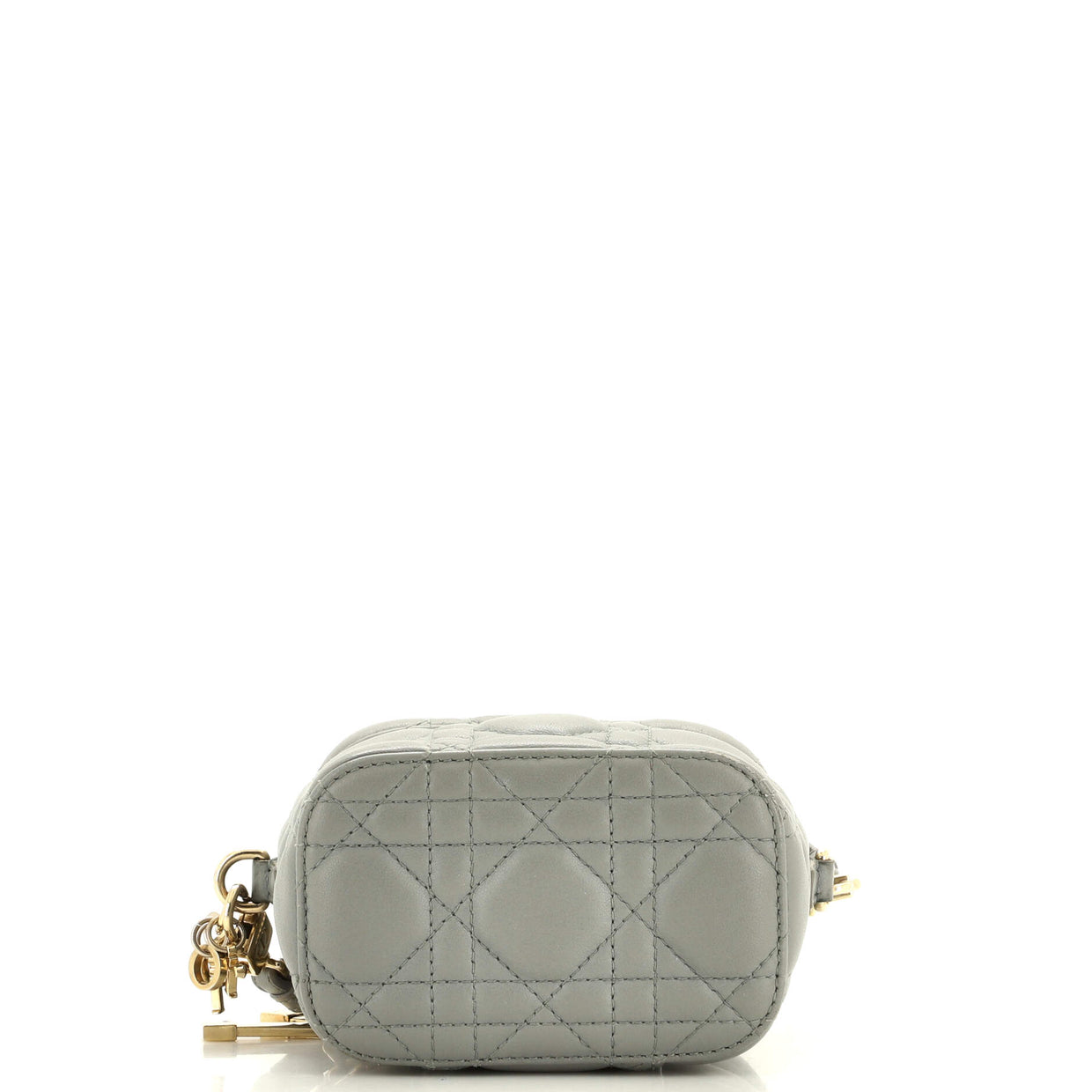 Christian Dior Lady Dior Vanity Case Cannage Quilt Lambskin Micro Gray ...