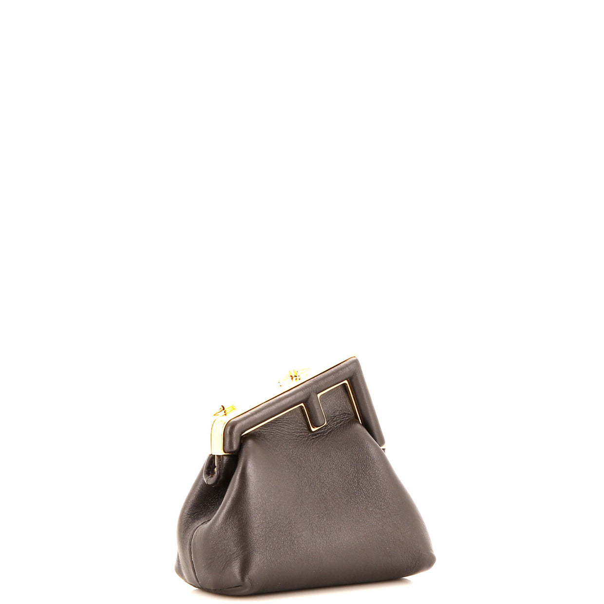 Fendi First Charm Crossbody Bag Leather Nano Black 2943262