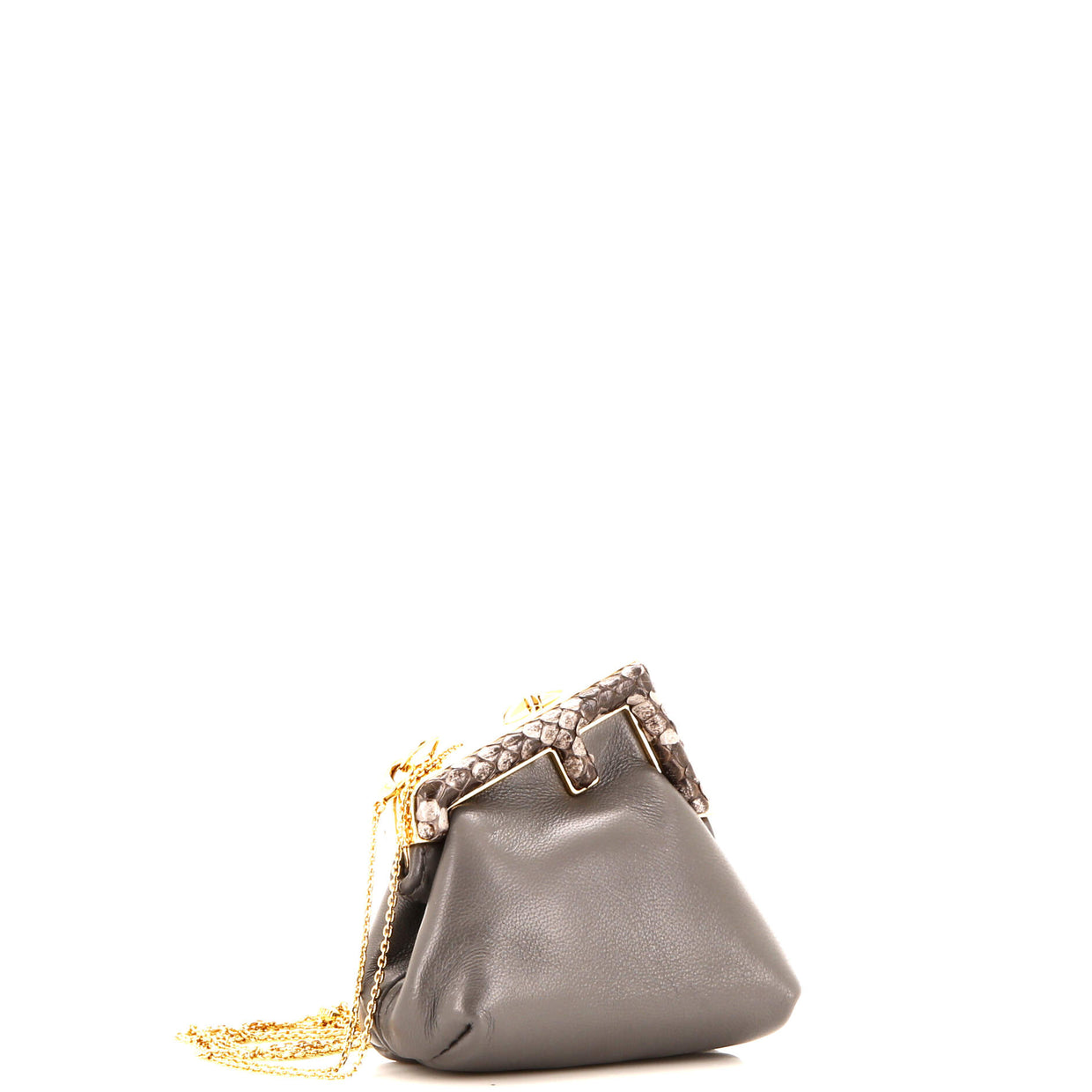 Fendi First Charm Crossbody Bag Leather with Snakeskin Nano 2943303