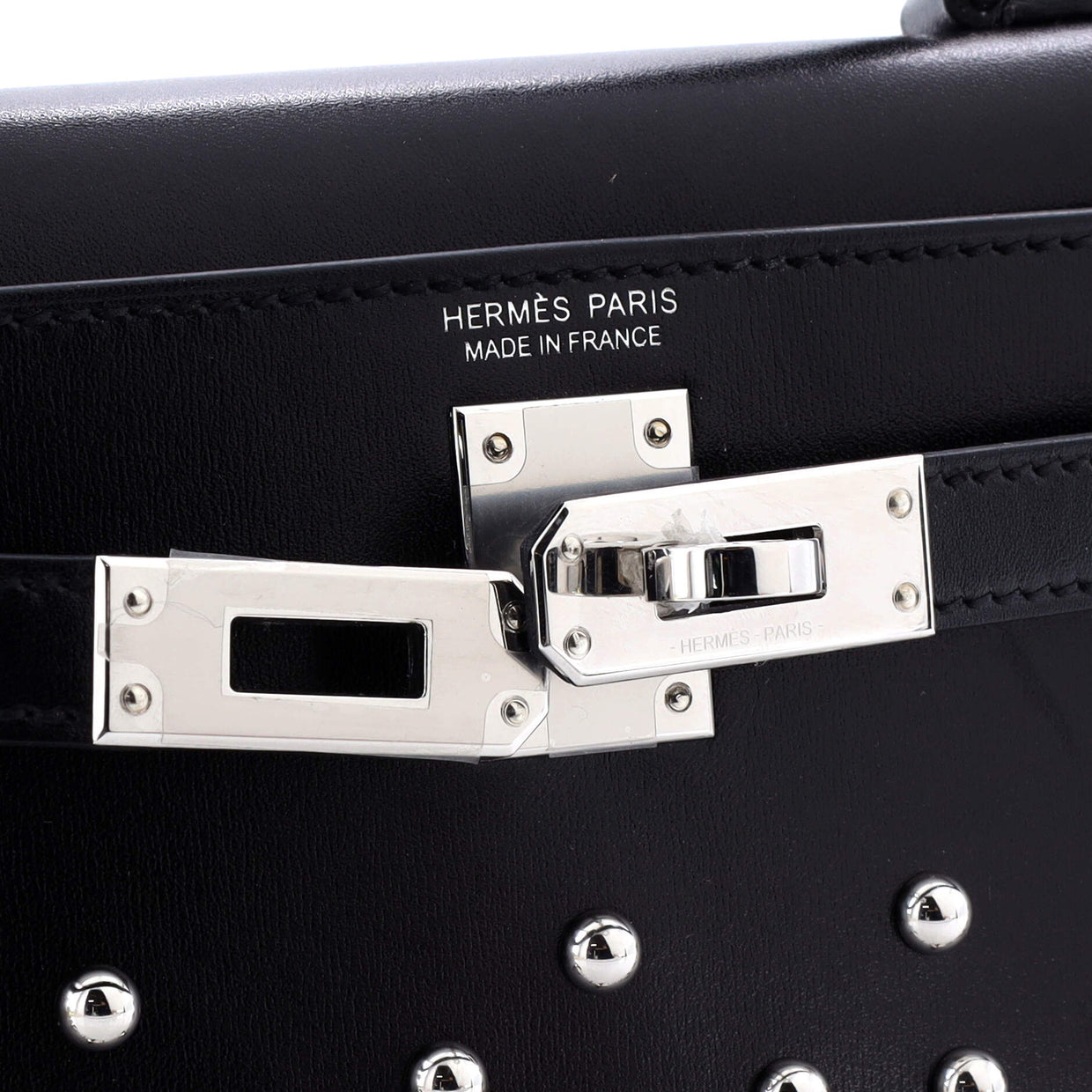Hermes Kelly Mini II Bag Limited Edition Clouté Studded Box Calf 20 ...
