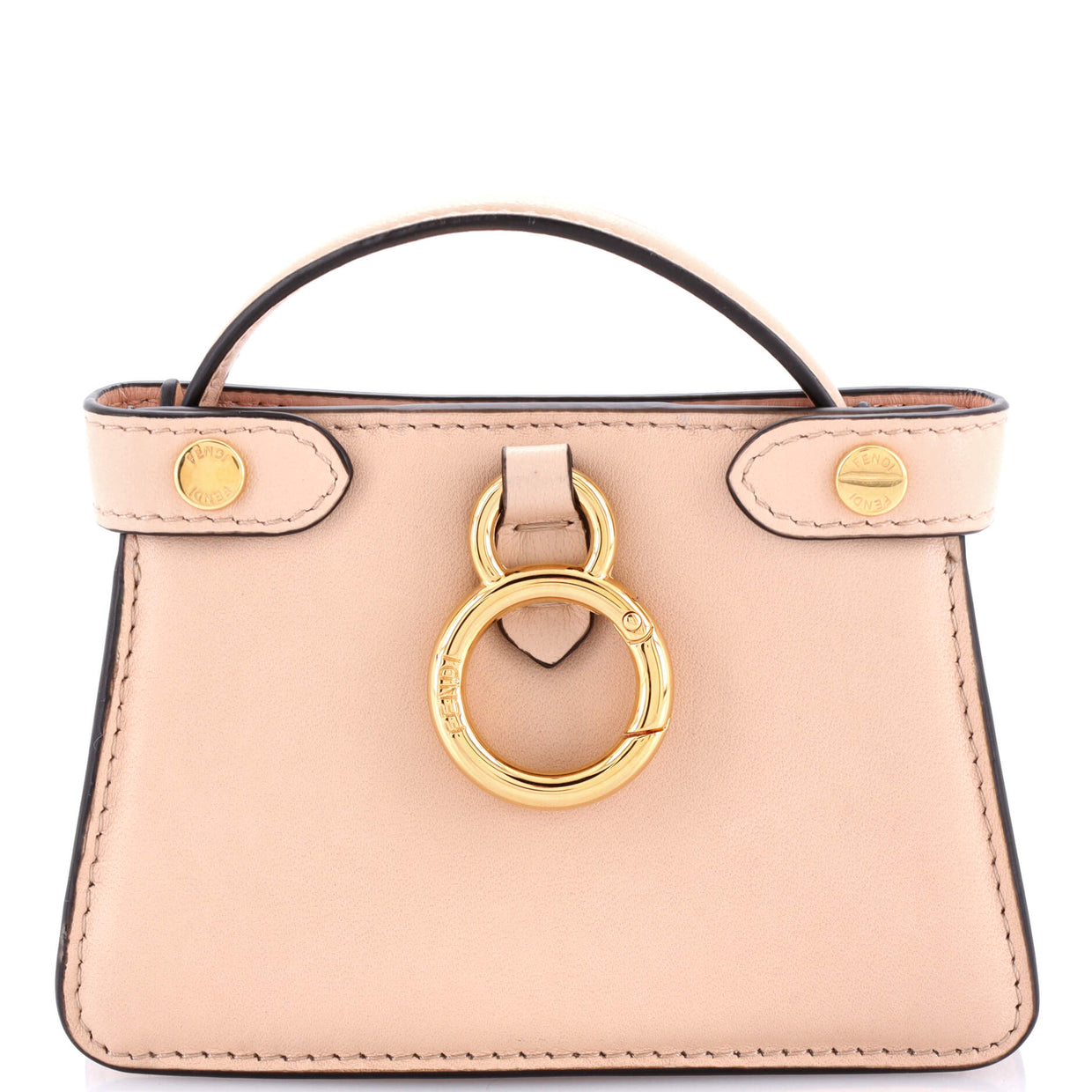 Fendi Peekaboo Bag Charm Leather Nano Neutral 29778154