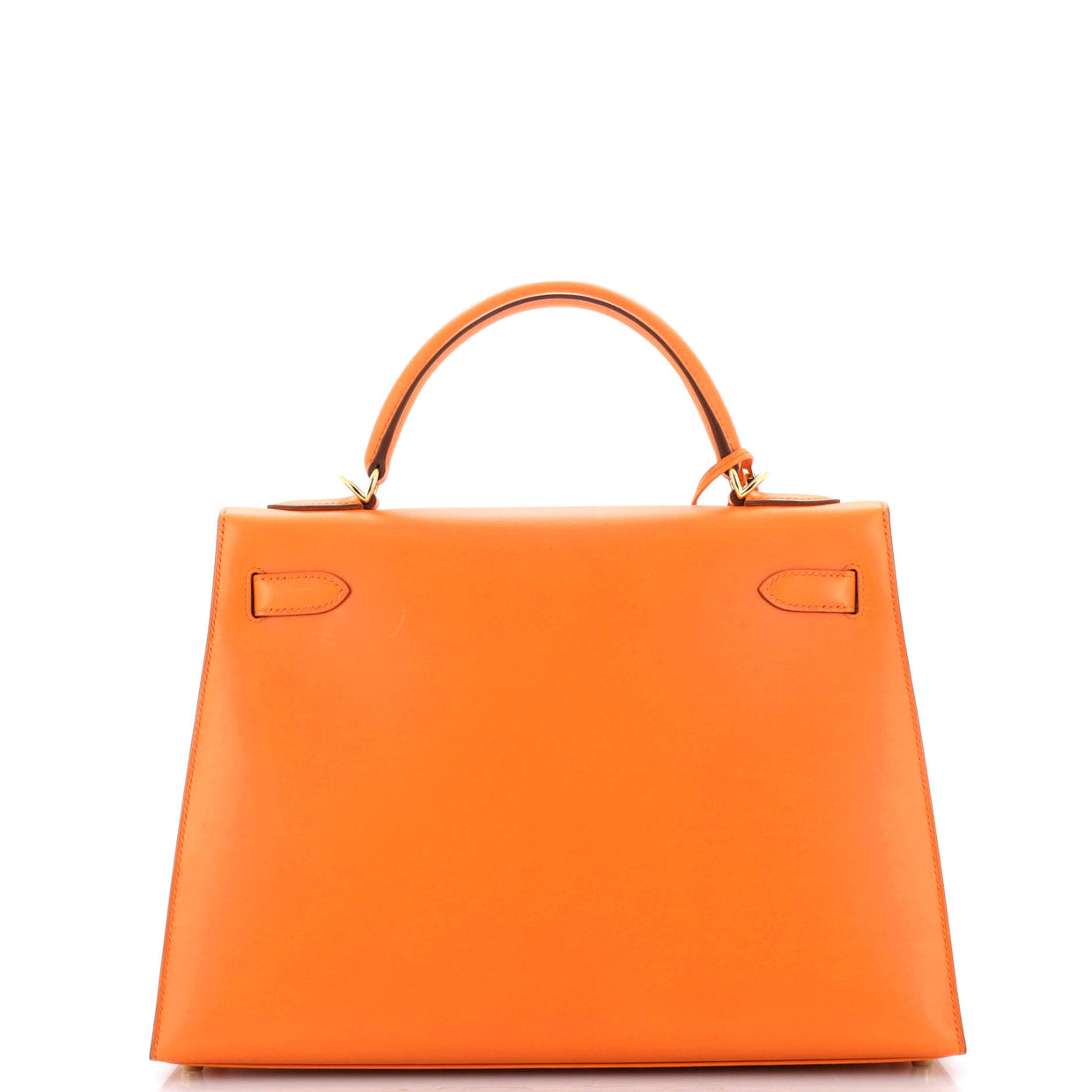Hermes Kelly Handbag Orange Box Calf with Gold Hardware 32 Orange 298445291