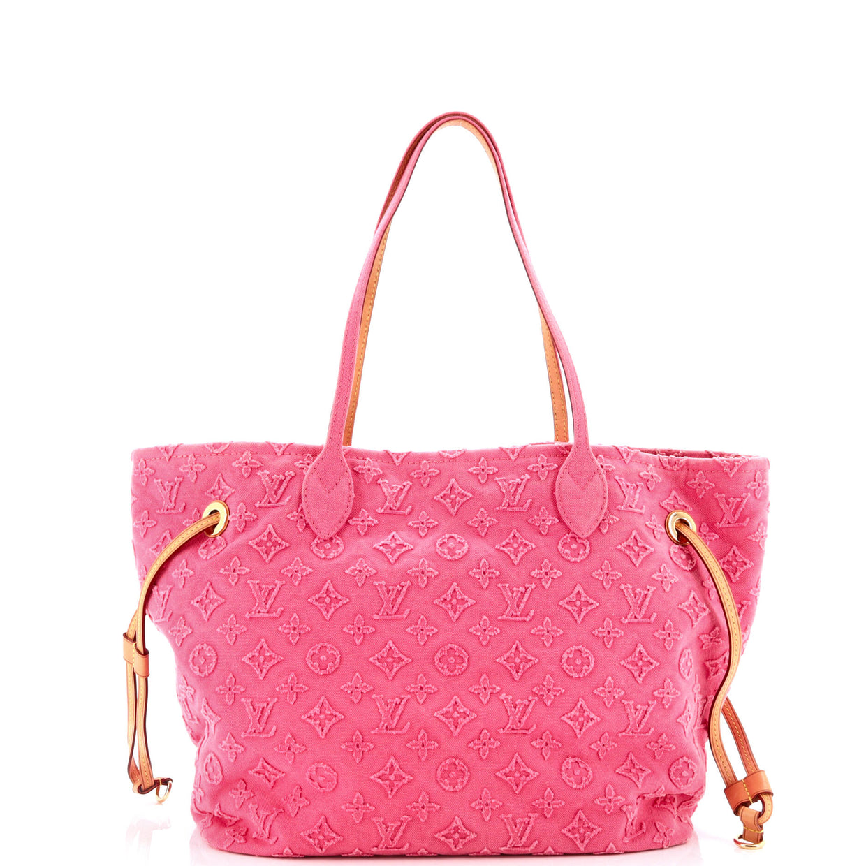 Louis Vuitton Neverfull Tote Monogram Stonewashed Denim MM Pink 30084417