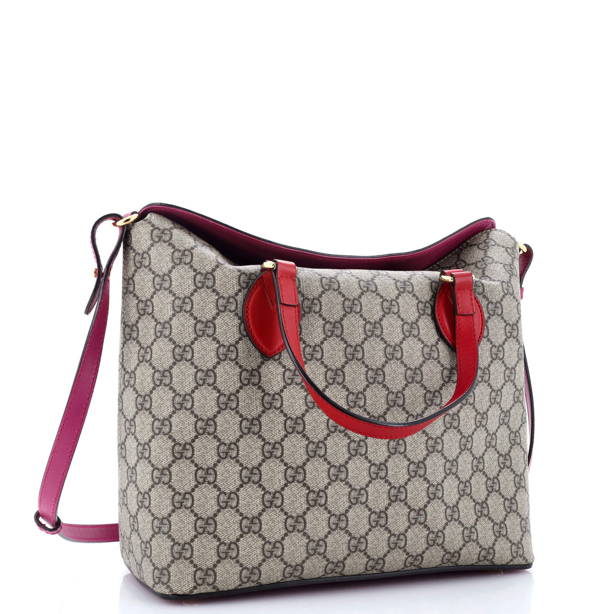 Gucci Signature Fold Over Tote GG Coated Canvas Medium Brown 30320546