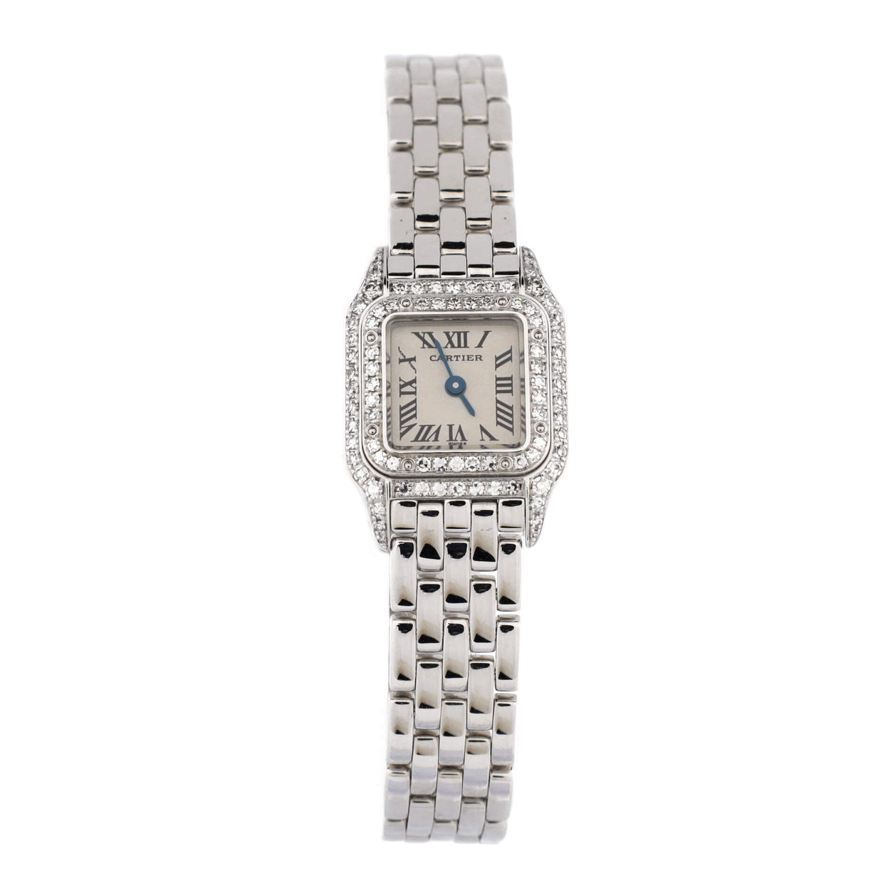 Cartier Panthere de Cartier Quartz Watch White Gold with Diamond Bezel ...