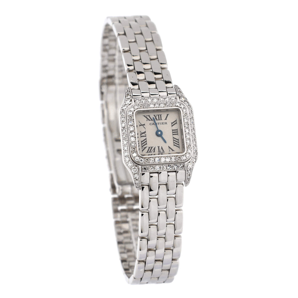 Cartier Panthere de Cartier Quartz Watch White Gold with Diamond Bezel ...