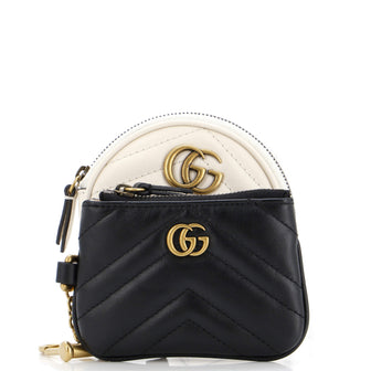 Gucci GG Marmont Coin Purse And Key Case Matelasse Chevron Leather ...