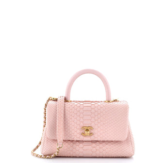 Chanel Coco Top Handle Bag Python Mini Pink 3115936