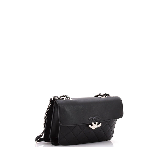 Chanel CC Box Flap Bag Quilted Calfskin Small Black 3136075