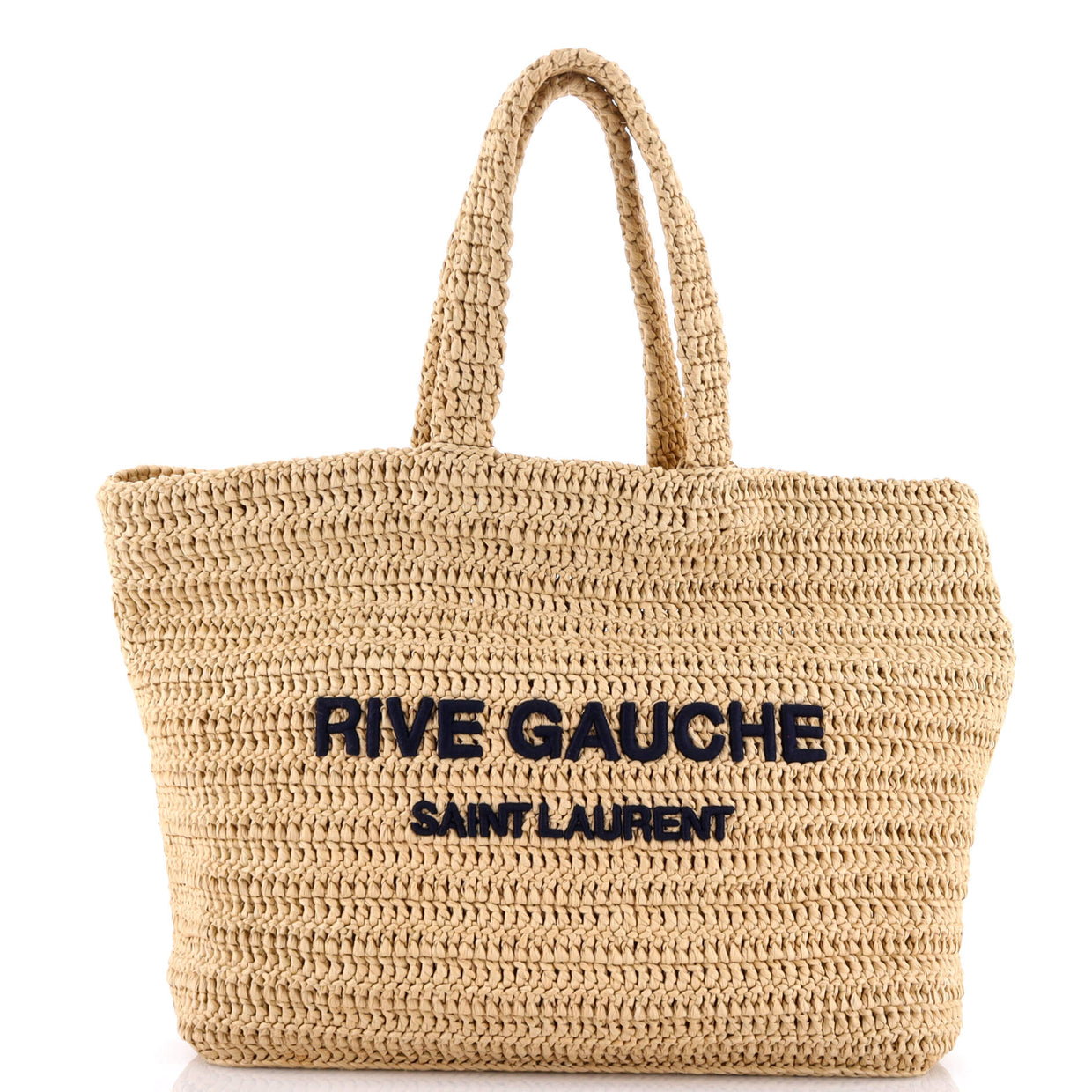 Saint Laurent Rive Gauche Supple Tote Raffia Neutral 3145551