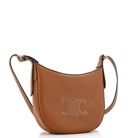 Celine Heloise Shoulder Bag Triomphe Embossed Leather Small 3173352