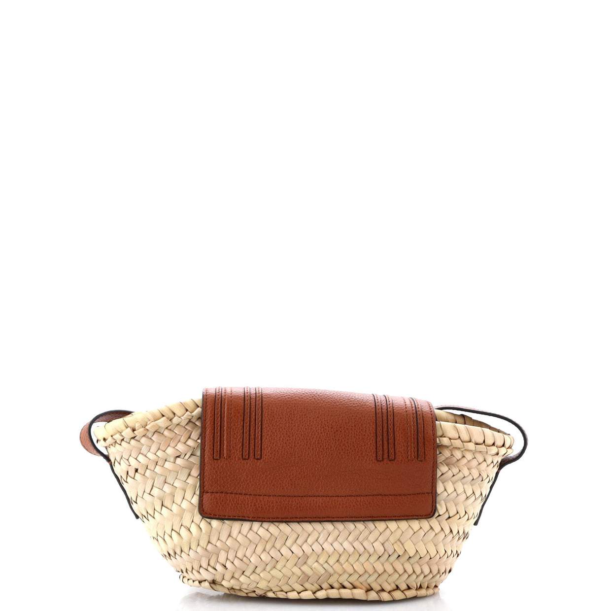 Chloe Marcie Basket Crossbody Bag Raffia and Leather Small Neutral 3217293