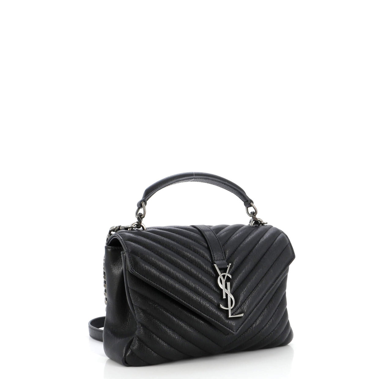 Saint Laurent Classic Monogram College Bag Matelasse Chevron Leather ...