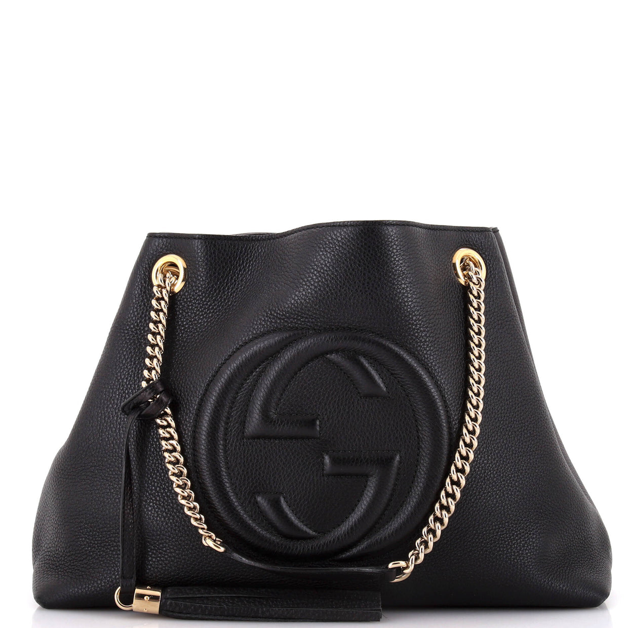 Gucci Soho Chain Strap Shoulder Bag Leather Medium Black 3293461