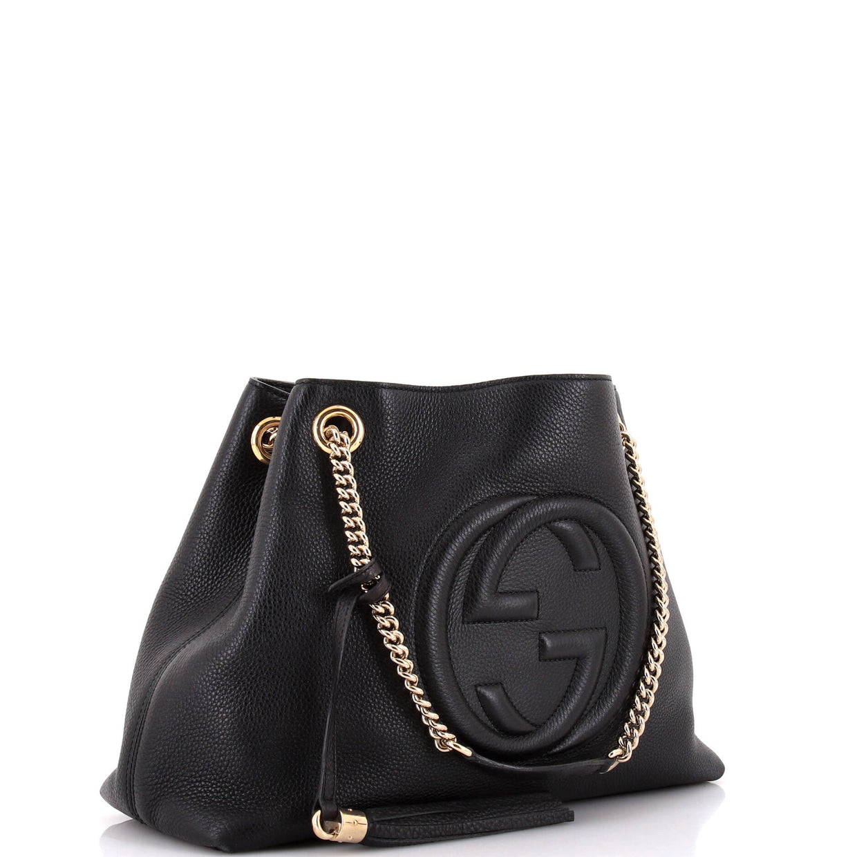 Gucci Soho Chain Strap Shoulder Bag Leather Medium Black 3293461