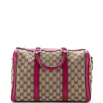 Gucci Convertible Joy Boston Bag GG Canvas with Leather Medium Neutral ...