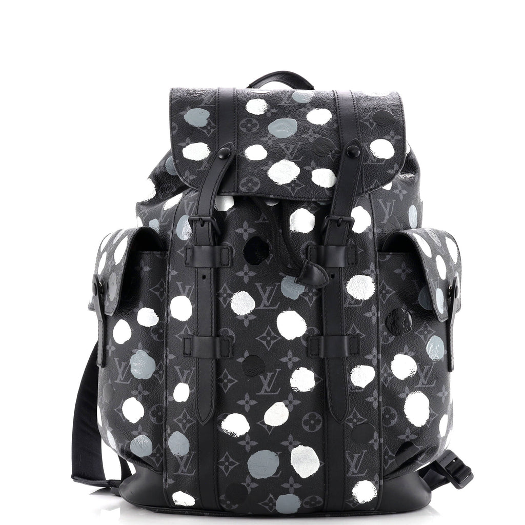 polka dot canvas backpack